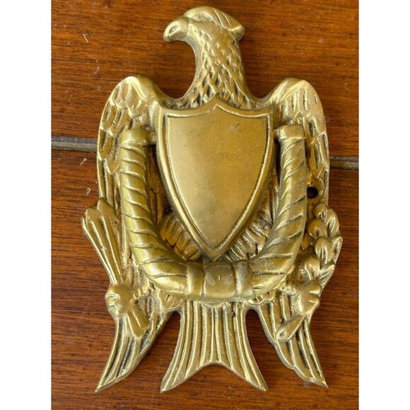 Accents | Vintage Brass Eagle Door Knocker With Shield Rope Design ...